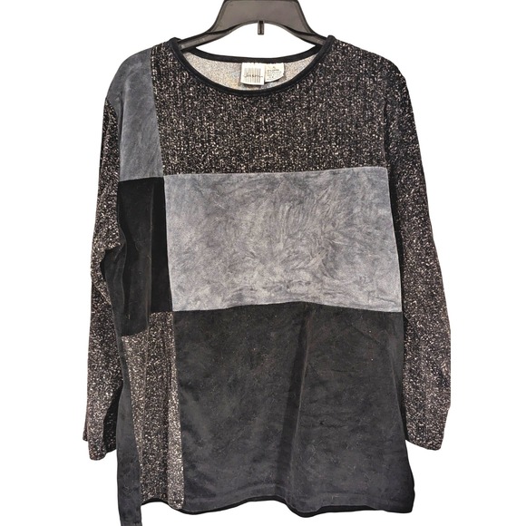 jason maxwell | Tops | Jason Maxwell Xl Textured Patchwork Long Sleeve ...